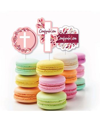 Big Dot of Happiness Confirmation Pink Elegant Cross - DIY Shaped Girl ...