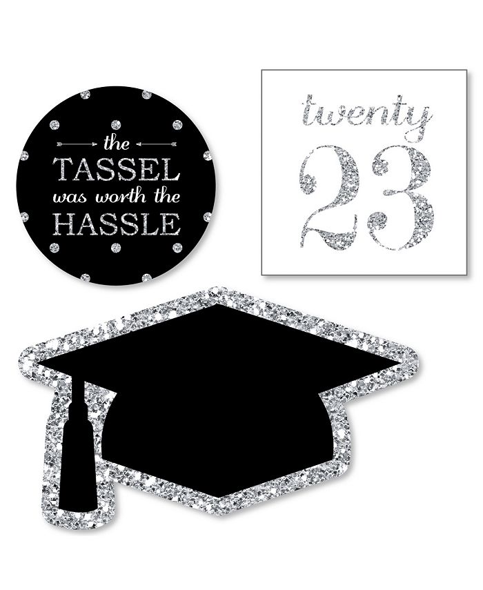 Big Dot of Happiness Silver Tassel Worth The Hassle - DIY Shaped 2023 ...