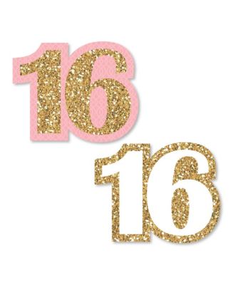 Sweet 16 - DIY Shaped Birthday Party Cut-Outs - 24 Ct - Macy's