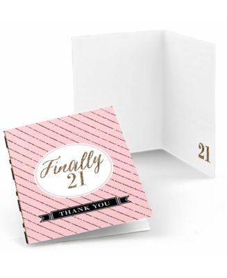 Finally 21 Girl - 21st Birthday - Party Thank You Cards (8 count) - Macy's