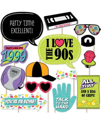 90's Throwback - 1990's Party Photo Booth Props Kit - 20 Count - Macy's