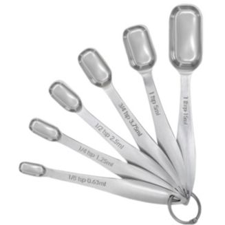 Zulay Kitchen Stainless Steel Measuring Spoons Set - Rectangular Metal ...