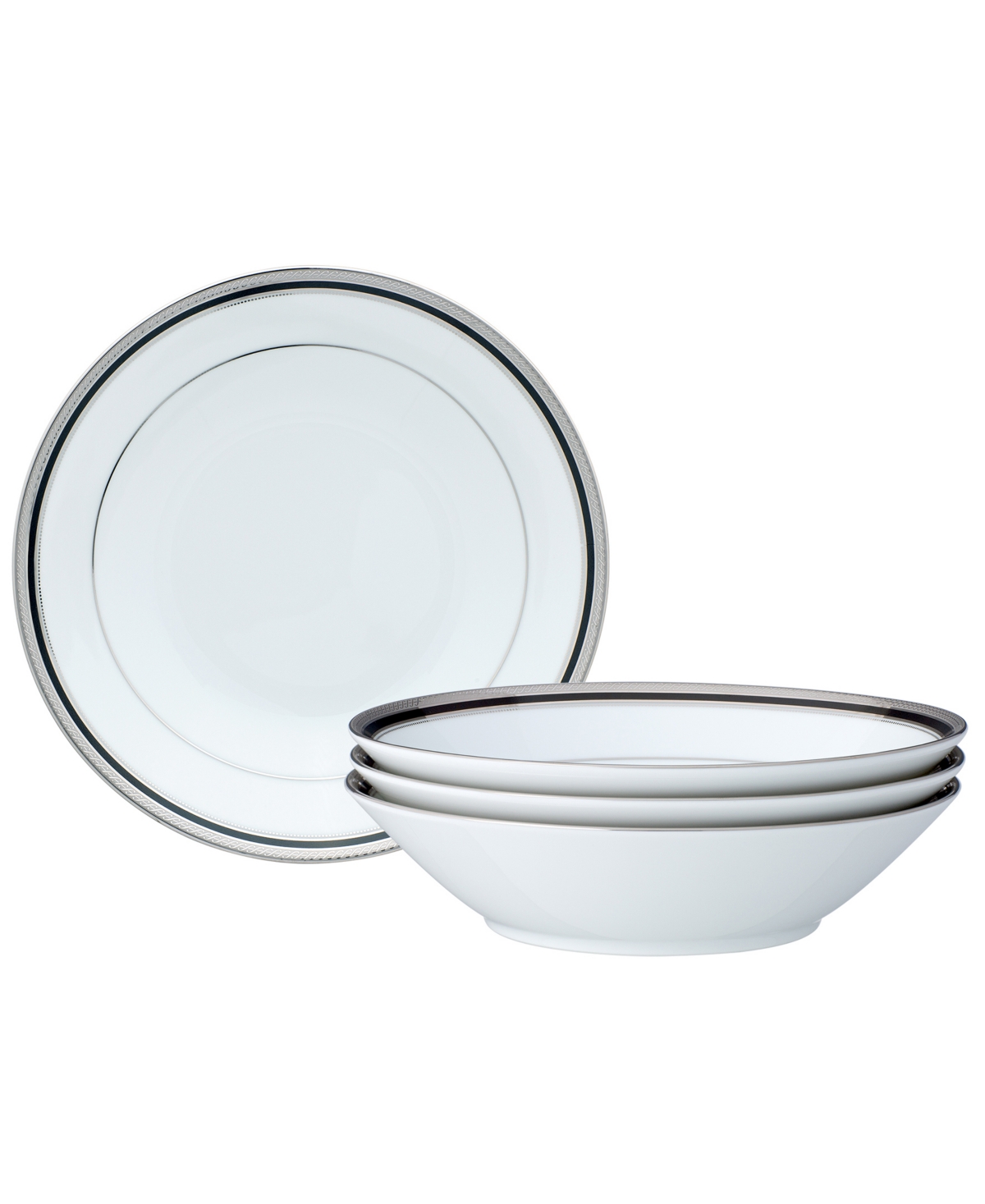 Click here for Noritake Austin Platinum Set of 4 Soup Bowls - Whi... prices