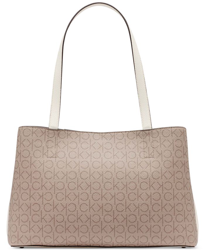 Calvin Klein Adeline Large Signature Triple Compartment Tote & Reviews ...