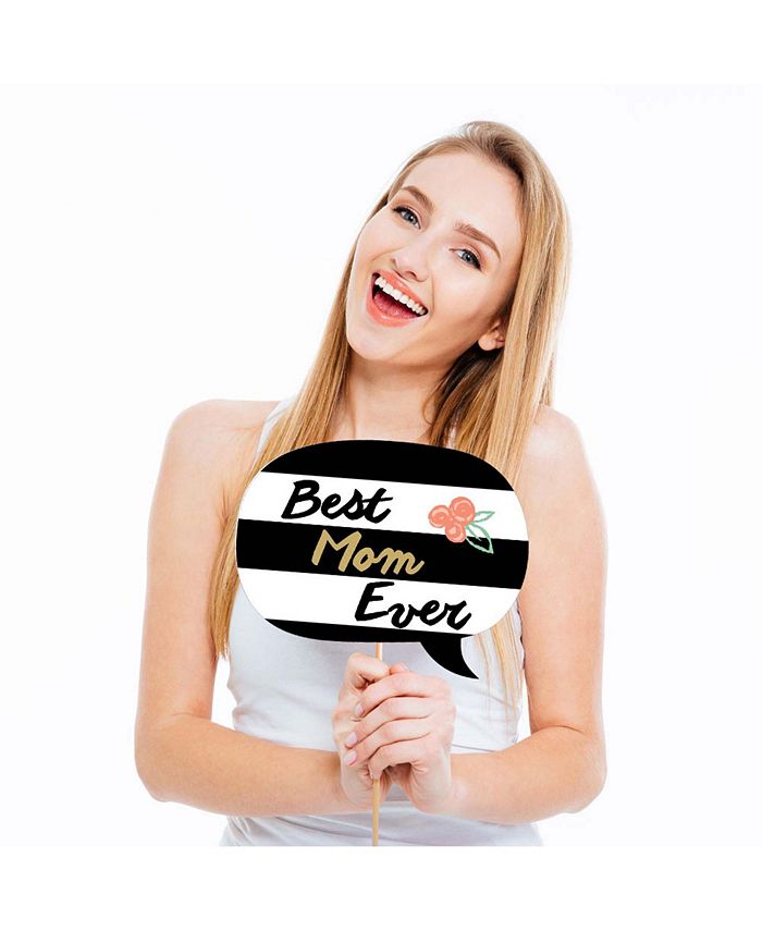 Big Dot of Happiness Best Mom Ever - Mother's Day Photo Booth Props Kit ...