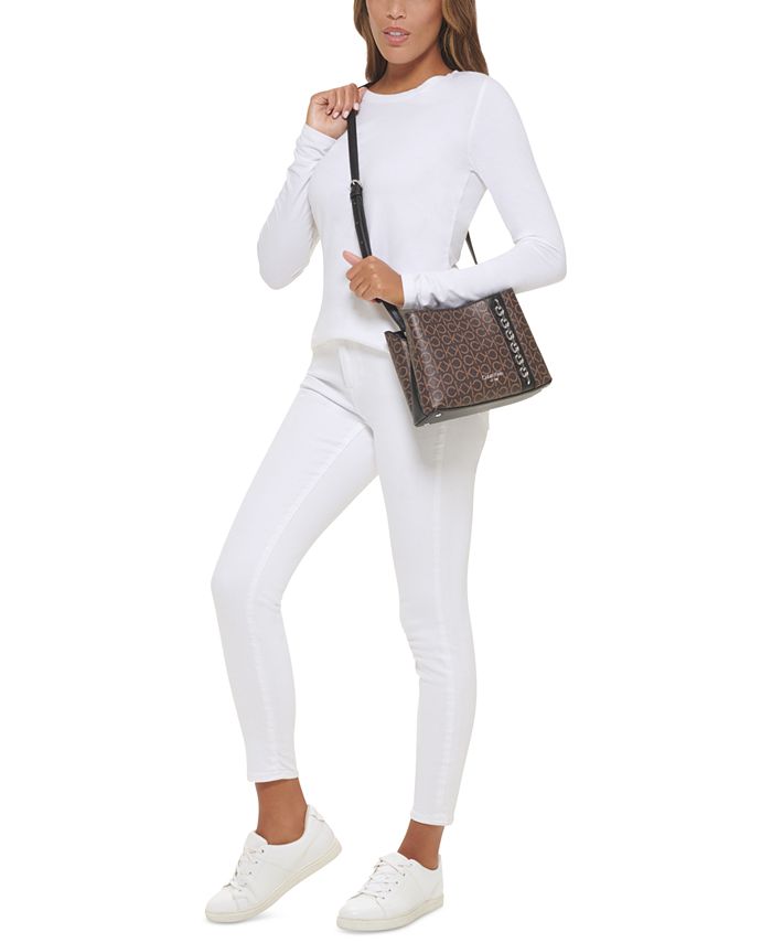 Calvin Klein Adeline Signature Triple Compartment Crossbody - Macy's
