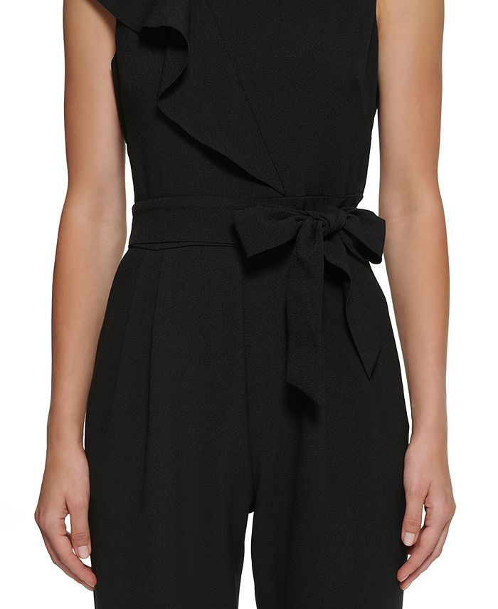 Jessica Howard Petite Ruffled Belted Jumpsuit - Macy's