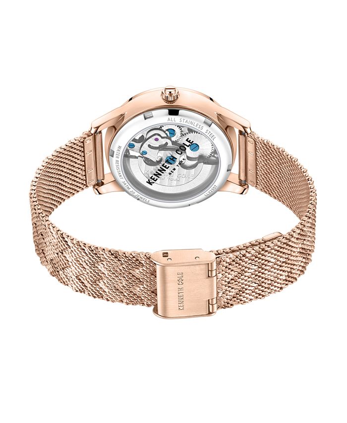 Kenneth Cole New York Women's Automatic Rose Gold-Tone Stainless Steel ...
