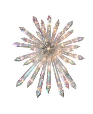 Northlight Clear Lighted Iridescent Icicle Christmas Tree Topper With ...