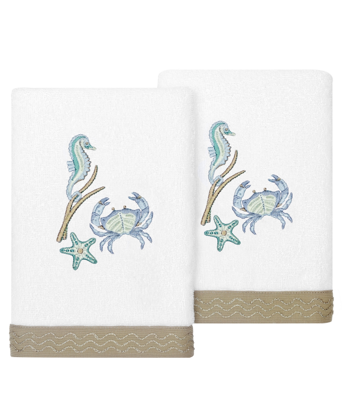 Click here for Linum Home Turkish Cotton Aaron Embellished 2-Pc.... prices