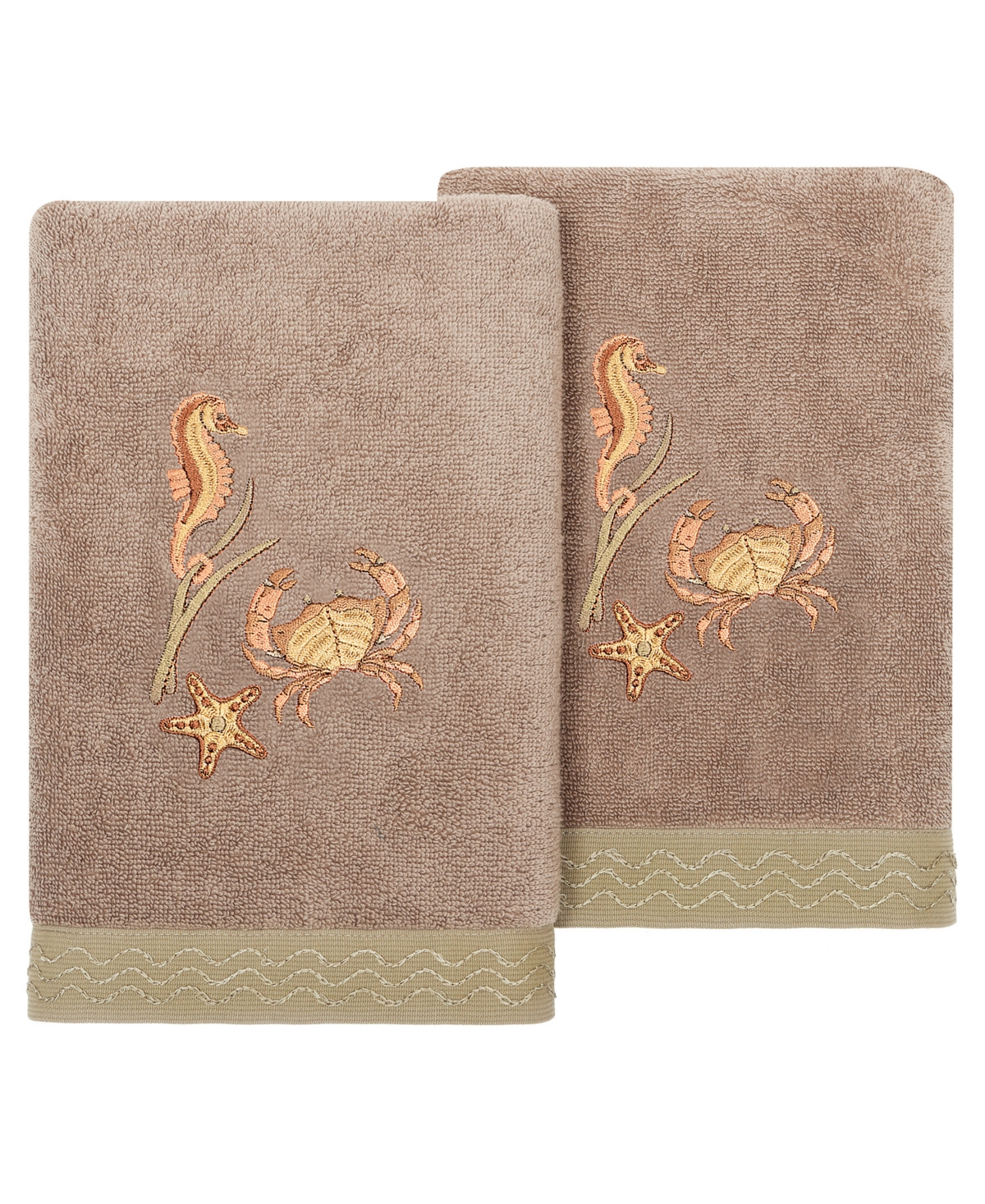 Click here for Linum Home Turkish Cotton Aaron Embellished 2-Pc.... prices