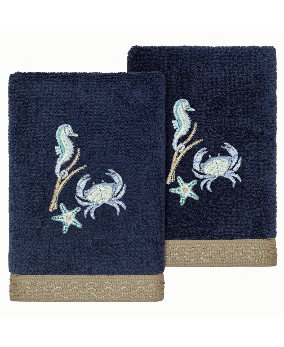 Click here for Linum Home Turkish Cotton Aaron Embellished 2-Pc.... prices
