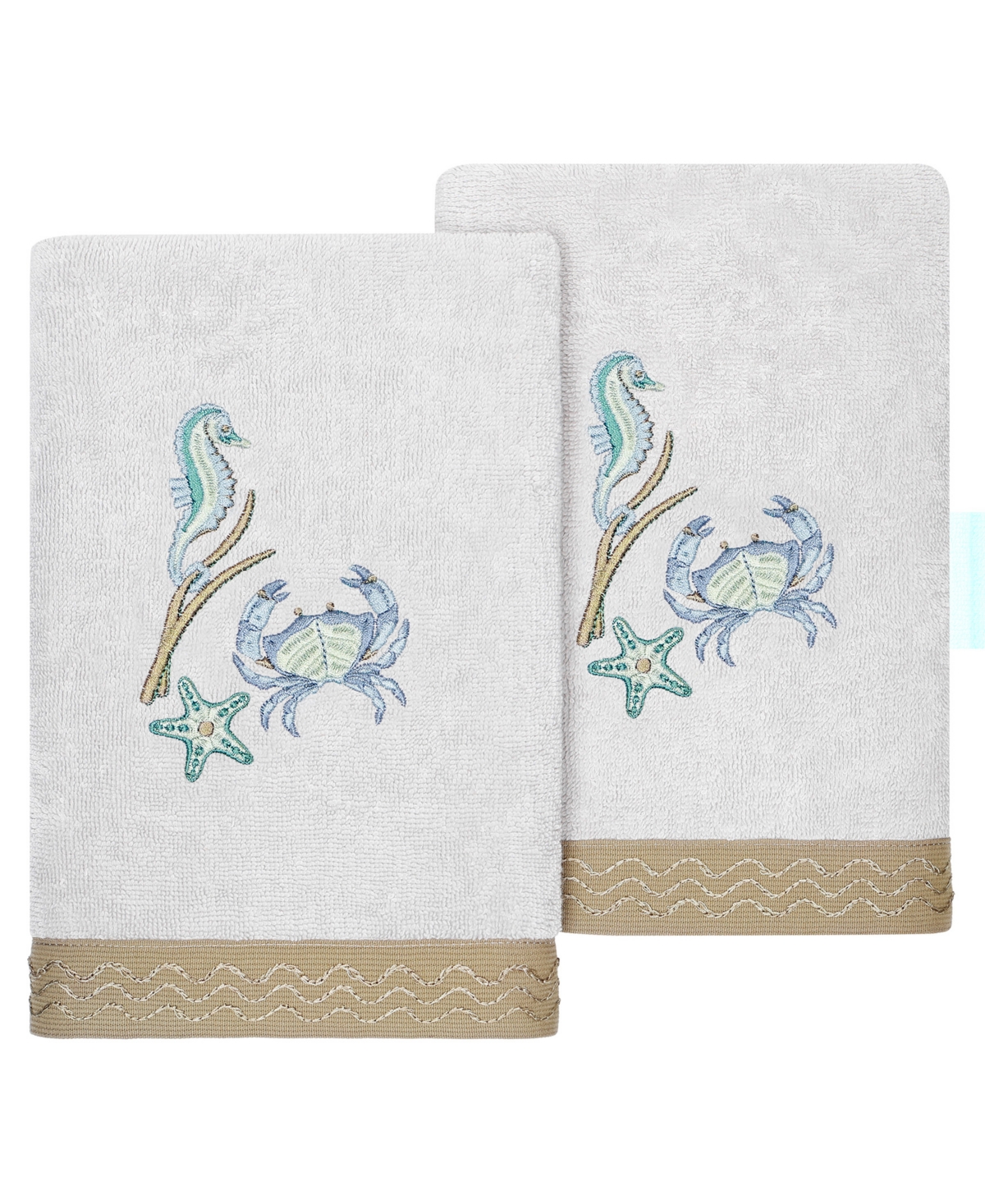 Click here for Linum Home Turkish Cotton Aaron Embellished 2-Pc.... prices