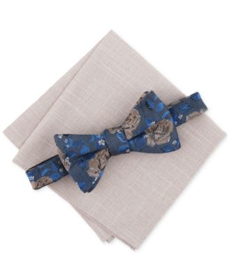 Bar III Men's Windsor Floral Bow Tie & Pocket Square Set, Created for ...