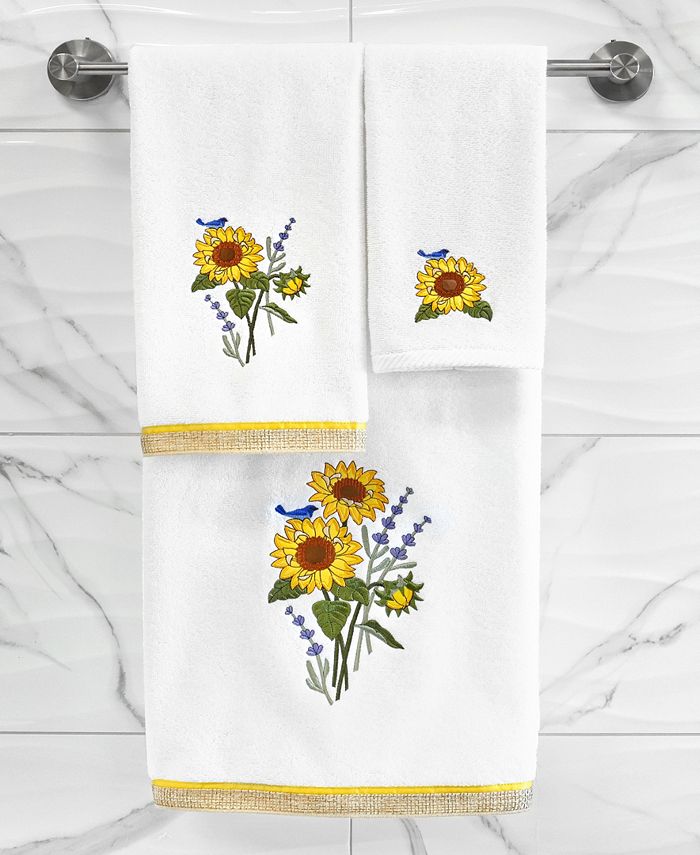 Linum Home Textiles Turkish Cotton Girasol Embellished Bath Towel Set ...
