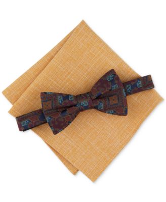 Bar III Men's Tapete Abstract Bow Tie & Pocket Square Set, Created for ...