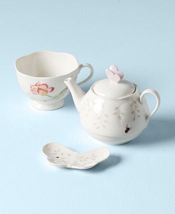 Lenox Butterfly Meadow Stackable Tea Set with Bag Holder - Macy's