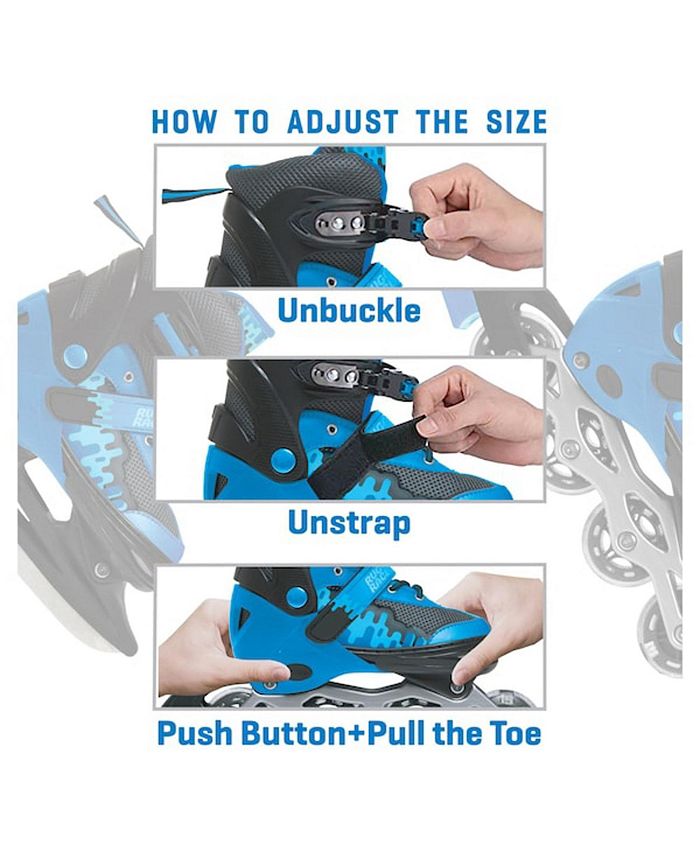 Rugged Racers Kids Adjustable and Convertible Rollerblade and Ice Skate ...