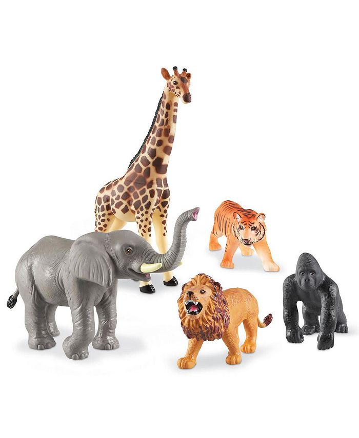 Kaplan Early Learning Company Jumbo Animals Set of 18 - Farm, Jungle ...