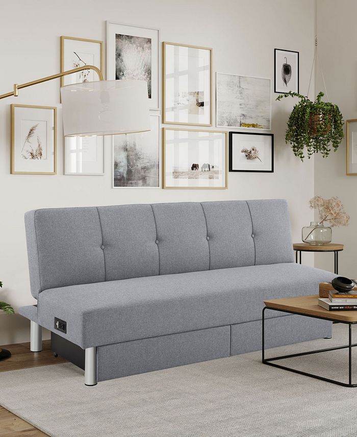 Lifestyle Solutions Serta Belize Convertible Futon with Power and USB ...