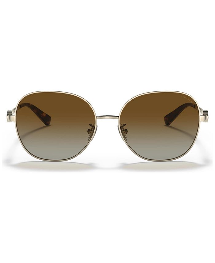 COACH Women's C3444 57 Polarized Sunglasses, HC712357-YP - Macy's
