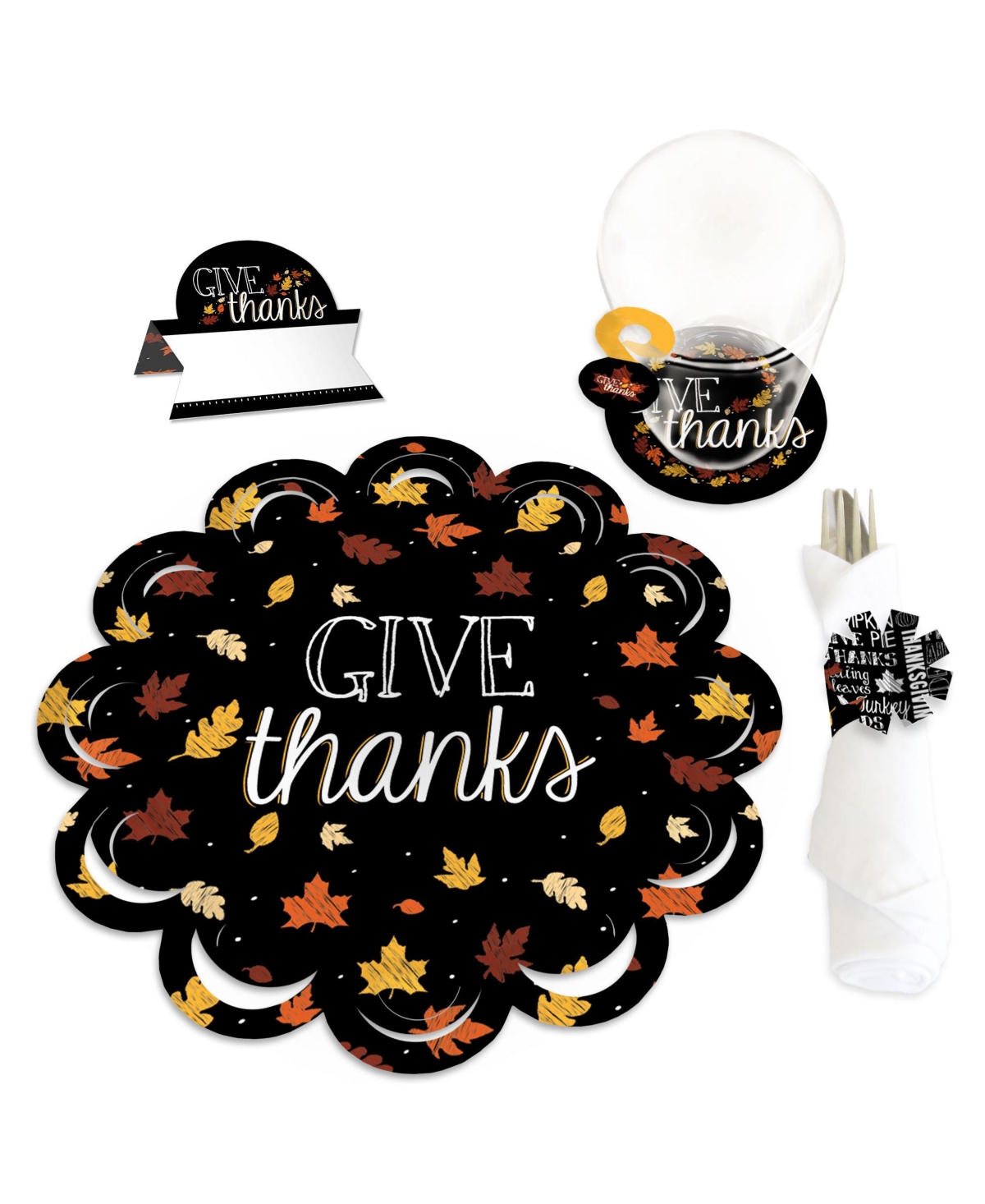 Give Thanks Thanksgiving Party Paper Charger & Table Decor Chargerifi