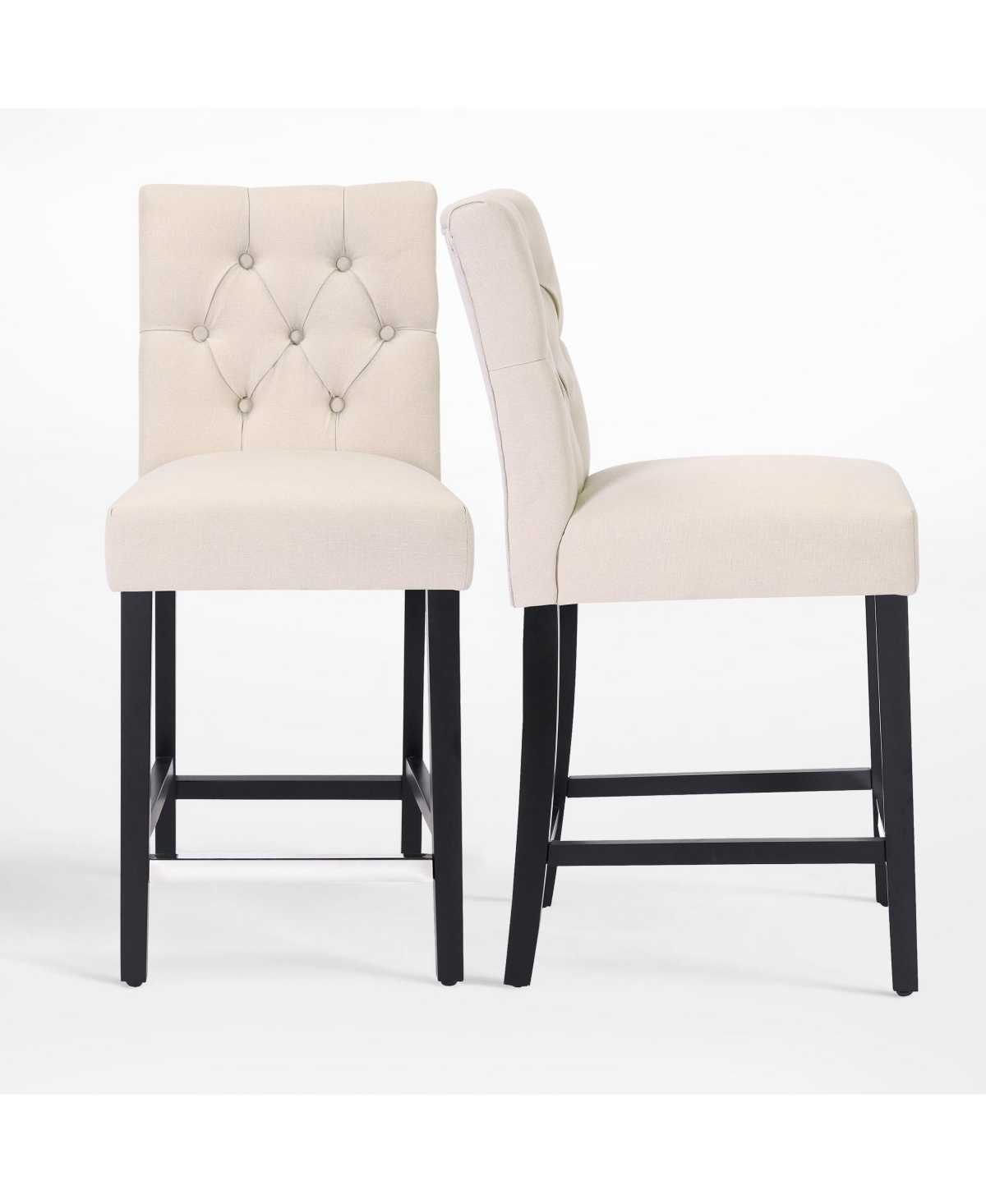 Click here for WestinTrends Linen Fabric Tufted Counter Stool (Se... prices