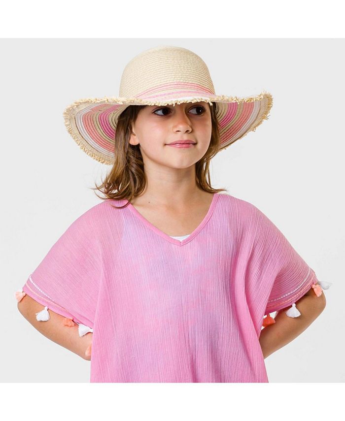 Snapper Rock Girls Toddler|Child Peachy Striped Sunhat - Macy's
