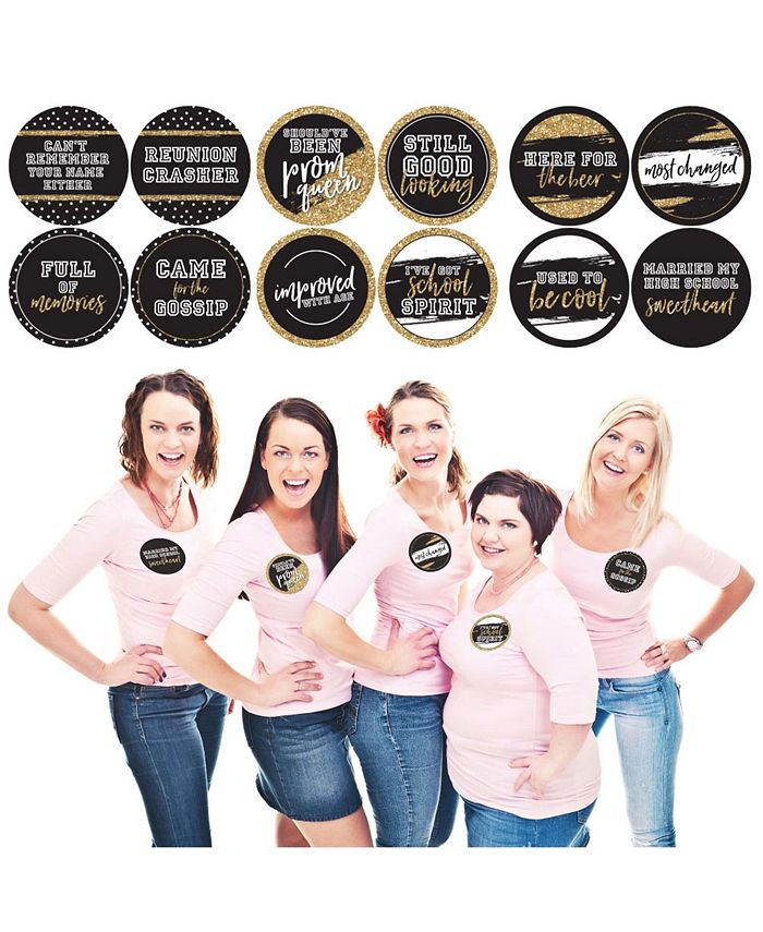 Big Dot of Happiness Reunited - School Class Reunion Funny Name Tags ...