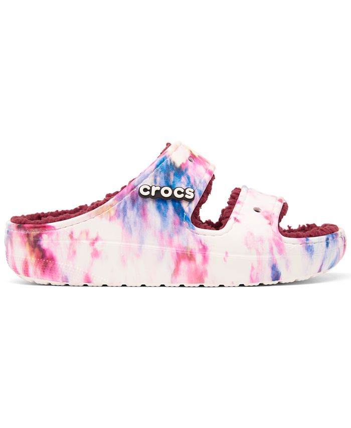 Crocs Women's Classic Cozzzy Tie-Dye Graphic Sandals from Finish Line ...