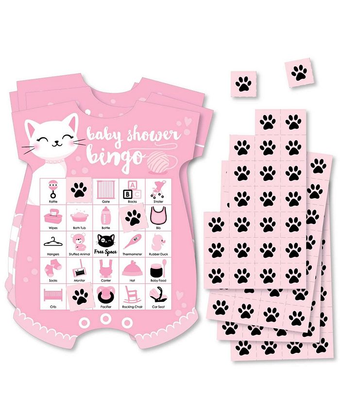 Big Dot of Happiness Purr-fect Kitty Cat - Bingo Cards & Markers - Baby ...