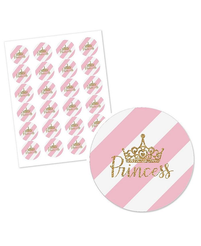 Big Dot of Happiness Little Princess Crown - Pink & Gold Princess Party ...