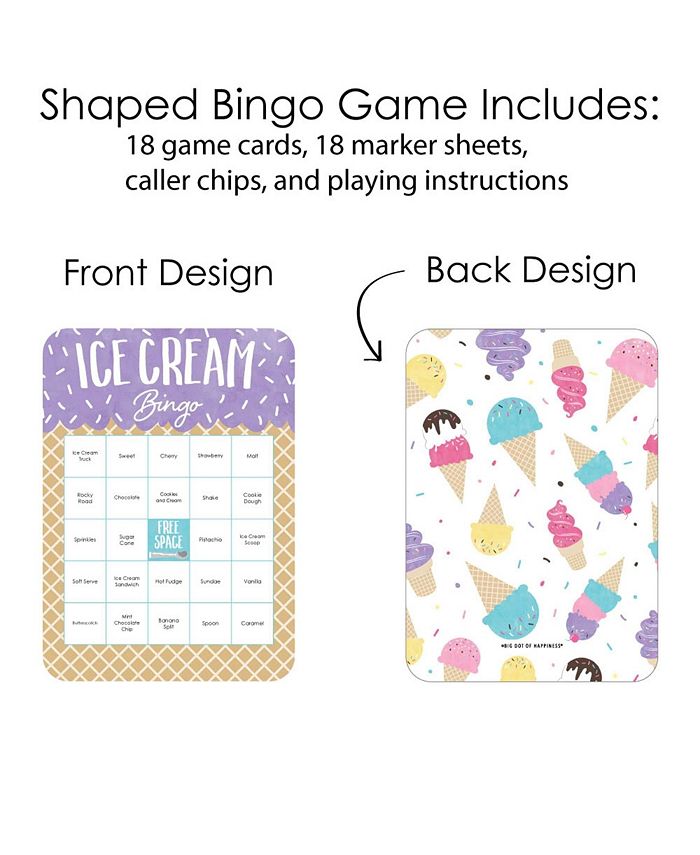 Big Dot of Happiness Scoop Up the Fun - Ice Cream - Bingo Cards ...
