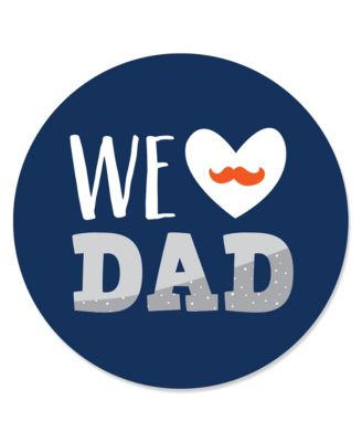 Happy Father's Day - We Love Dad Party Circle Sticker Labels - 24 Count ...