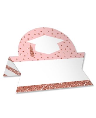Big Dot of Happiness Rose Gold Grad - Graduation Party - Table Setting ...