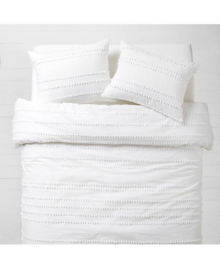 Dormify Billie Pom Pom Stripe Comforter & Sham Sets, Cotton, Full/Queen ...