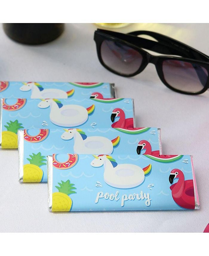 Big Dot of Happiness Make a Splash - Pool Party - Candy Bar Wrapper ...