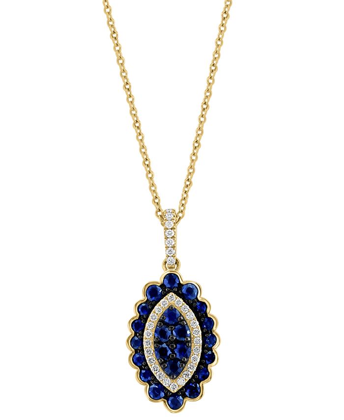 EFFY Collection EFFY® Sapphire (7/8 ct. t.w.) & Diamond (1/6 ct. t.w ...