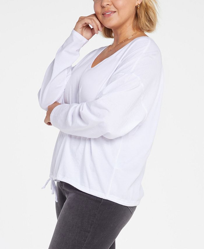 NYDJ Plus Size Long Sleeved Drawstring T-shirt - Macy's