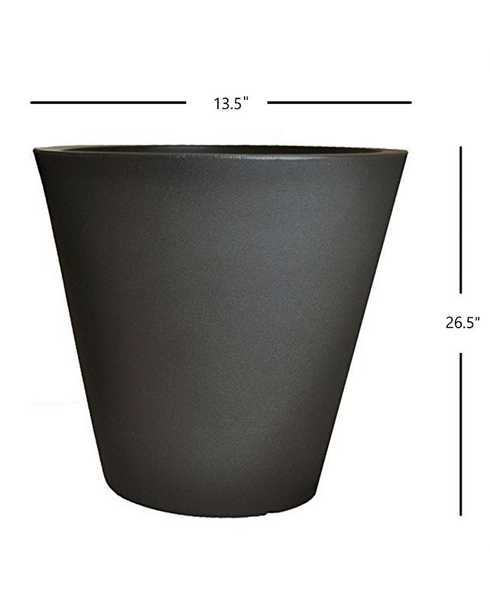 Tusco Products Cosmopolitan Round Planter 13.5 Inch Black - Macy's