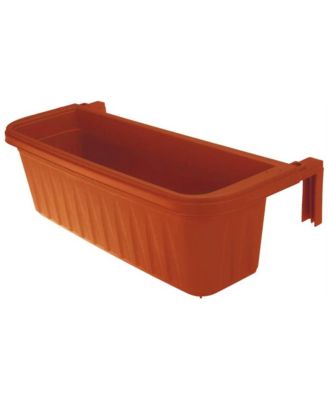 Apollo Adjustable Railing Plastic Planter Flower Pot Terra Cotta 24 ...