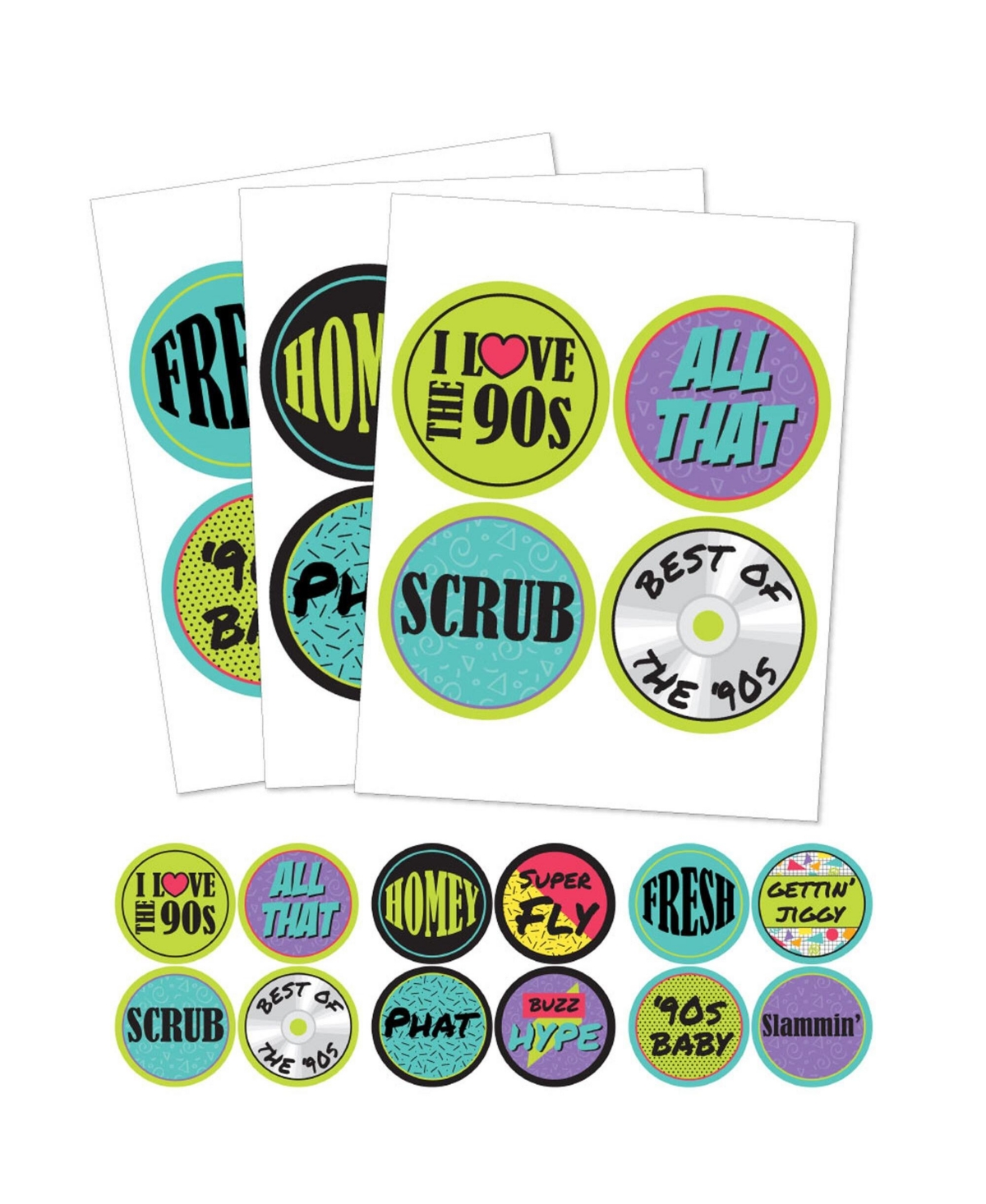 Big Dot Of Happiness 90's Throwback - 1990s Party Funny Name Tags ...