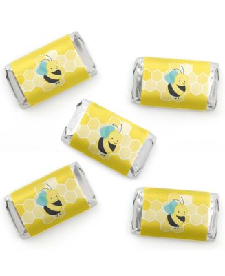 Big Dot of Happiness Honey Bee - Mini Candy Bar Wrapper Stickers ...