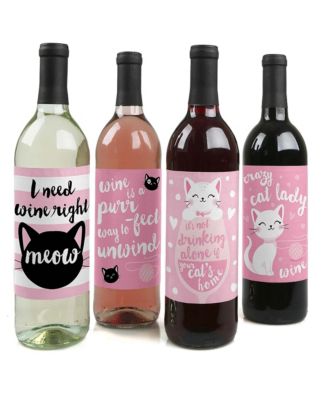 Purr-fect Kitty Cat - Kitten Meow Party Decor - Wine Bottle Label ...