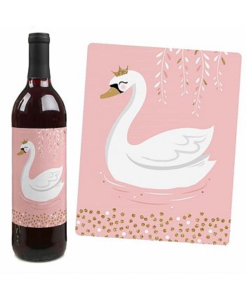 Big Dot of Happiness Swan Soiree - White Swan Party Decor - Wine Bottle ...