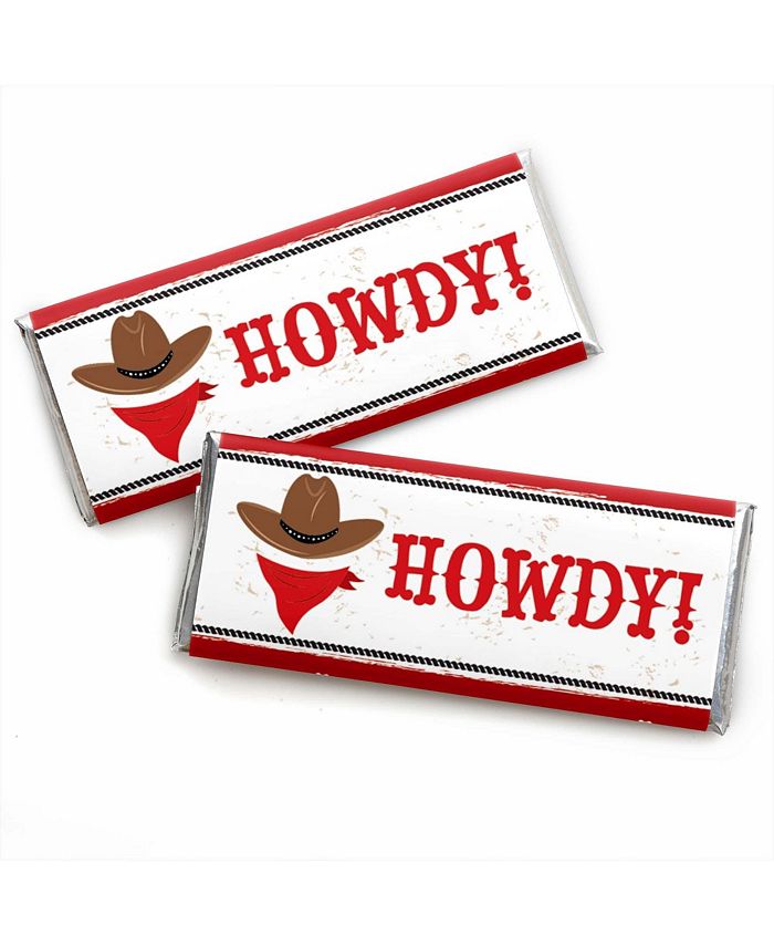 Big Dot of Happiness Western Hoedown - Candy Bar Wrapper Wild West ...