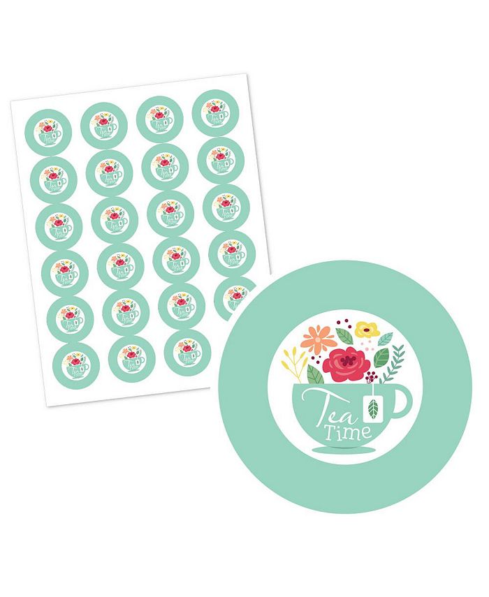 Big Dot of Happiness Floral Let's Par-Tea - Garden Tea Party Circle ...