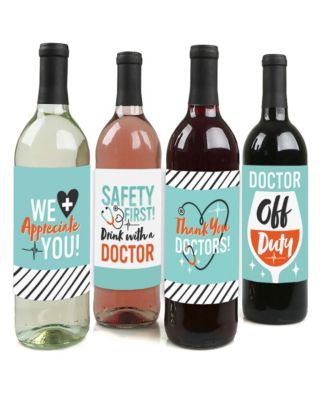 Thank You Doctors Doctor Appreciation Week Decor Wine Bottle Label ...