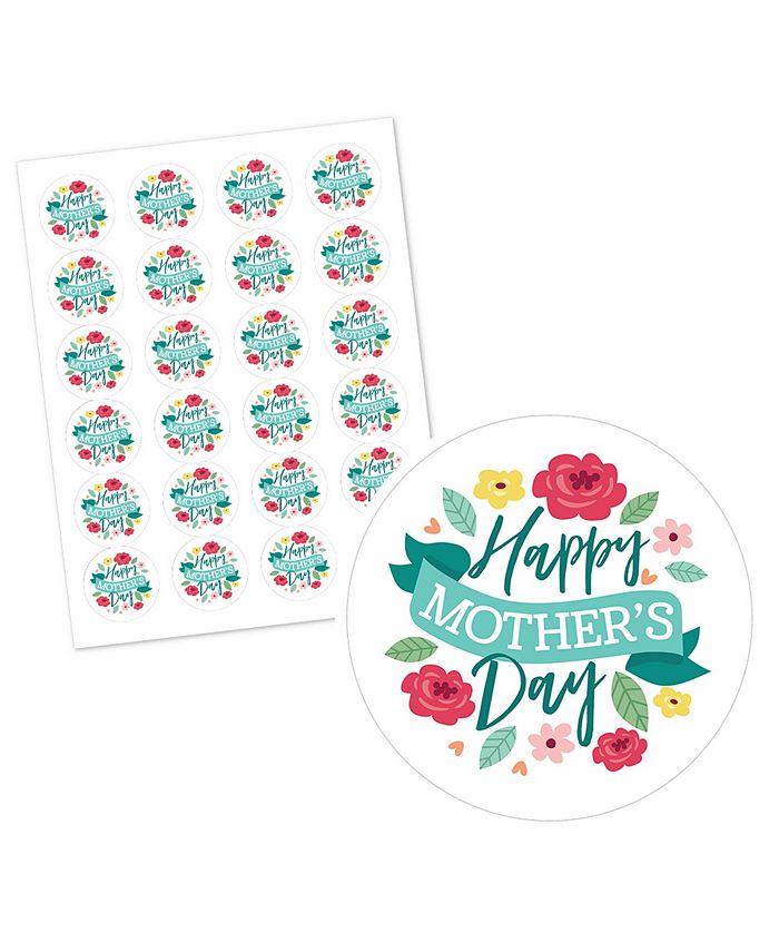 Big Dot of Happiness Colorful Floral Happy Mother's Day We Love Mom ...