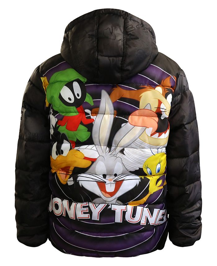 Southpole Men's Looney Tunes Bugs Bunny Graphic Printed Hooded Puffer ...